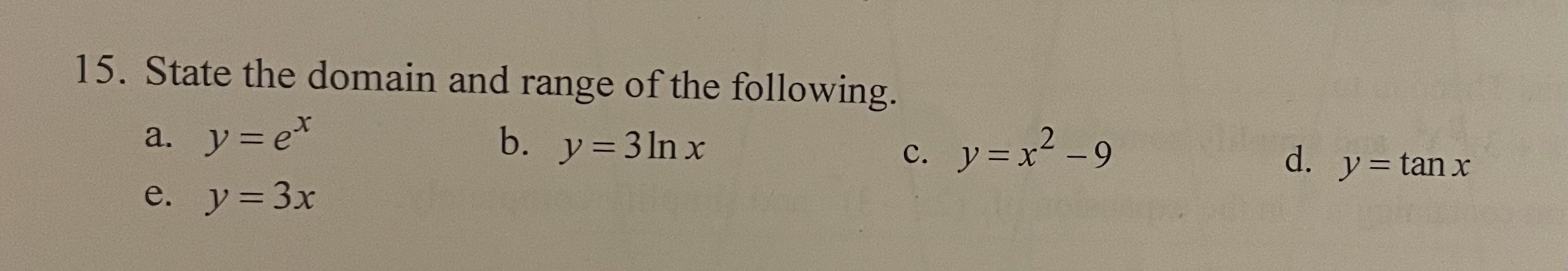 Solved State the domain and range of the | Chegg.com