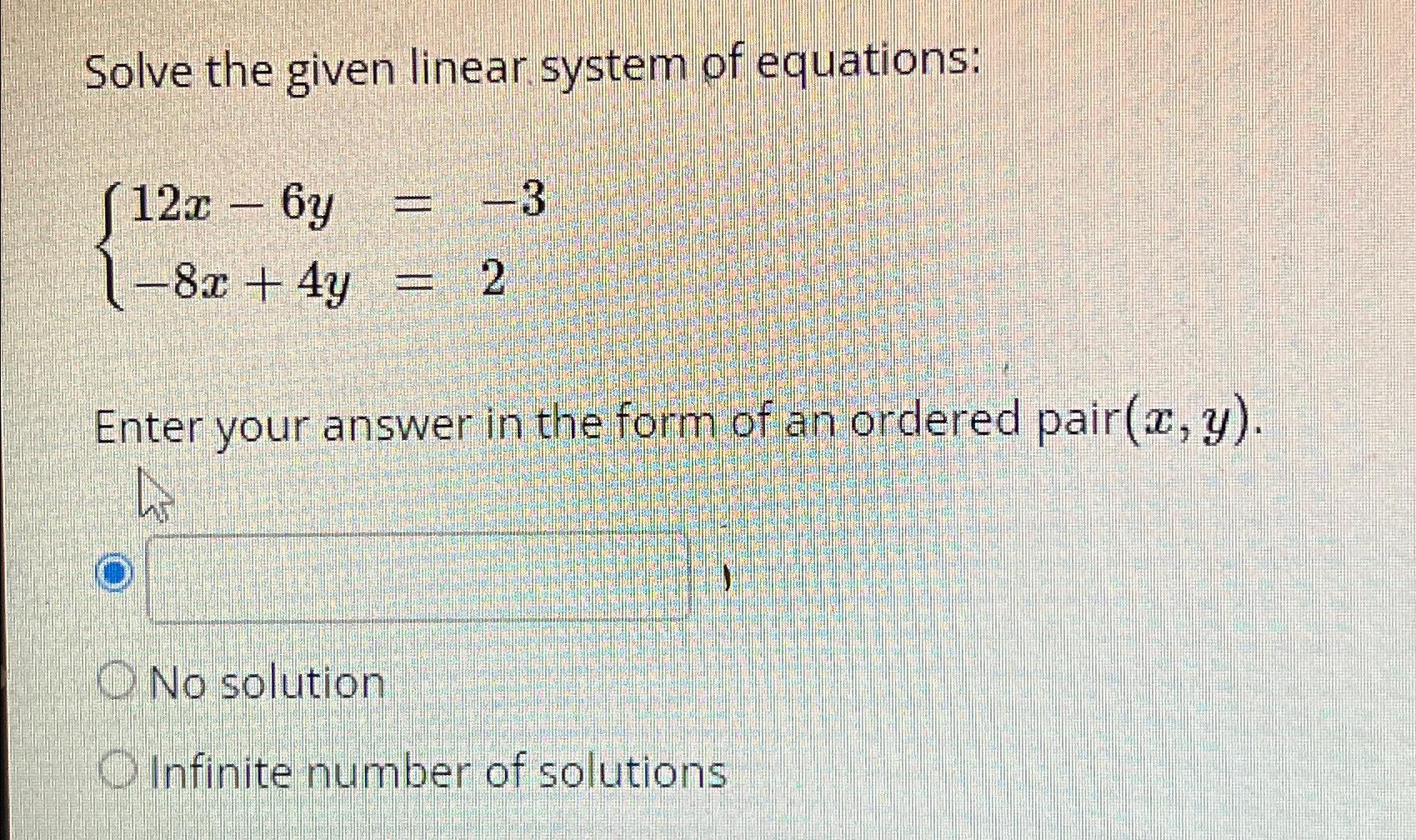 Solved Solve the given linear system of | Chegg.com