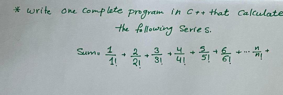 Solved Write One Complete Program In C That Calculate 9046