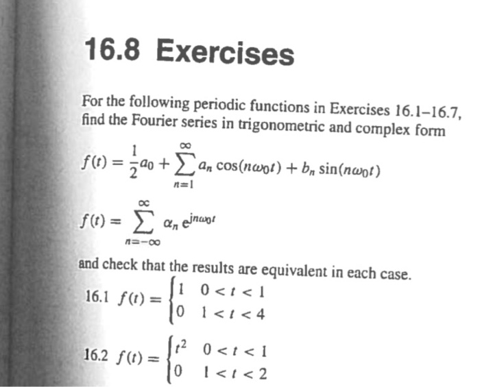 Solved 16.8 Exercises For the following periodic functions | Chegg.com