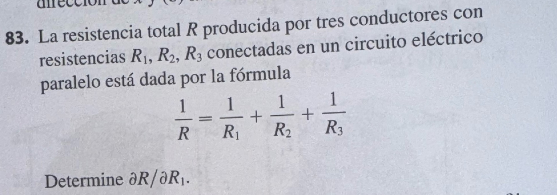 Solved La resistencia total R ﻿producida por tres | Chegg.com
