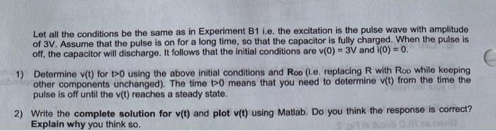 Solved B2. Experiment 2: Overdamped 2nd order parallel RLC | Chegg.com
