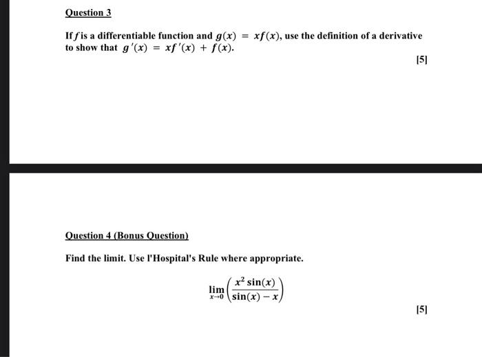 Solved If f is a differentiable function and g(x)=xf(x), use | Chegg.com