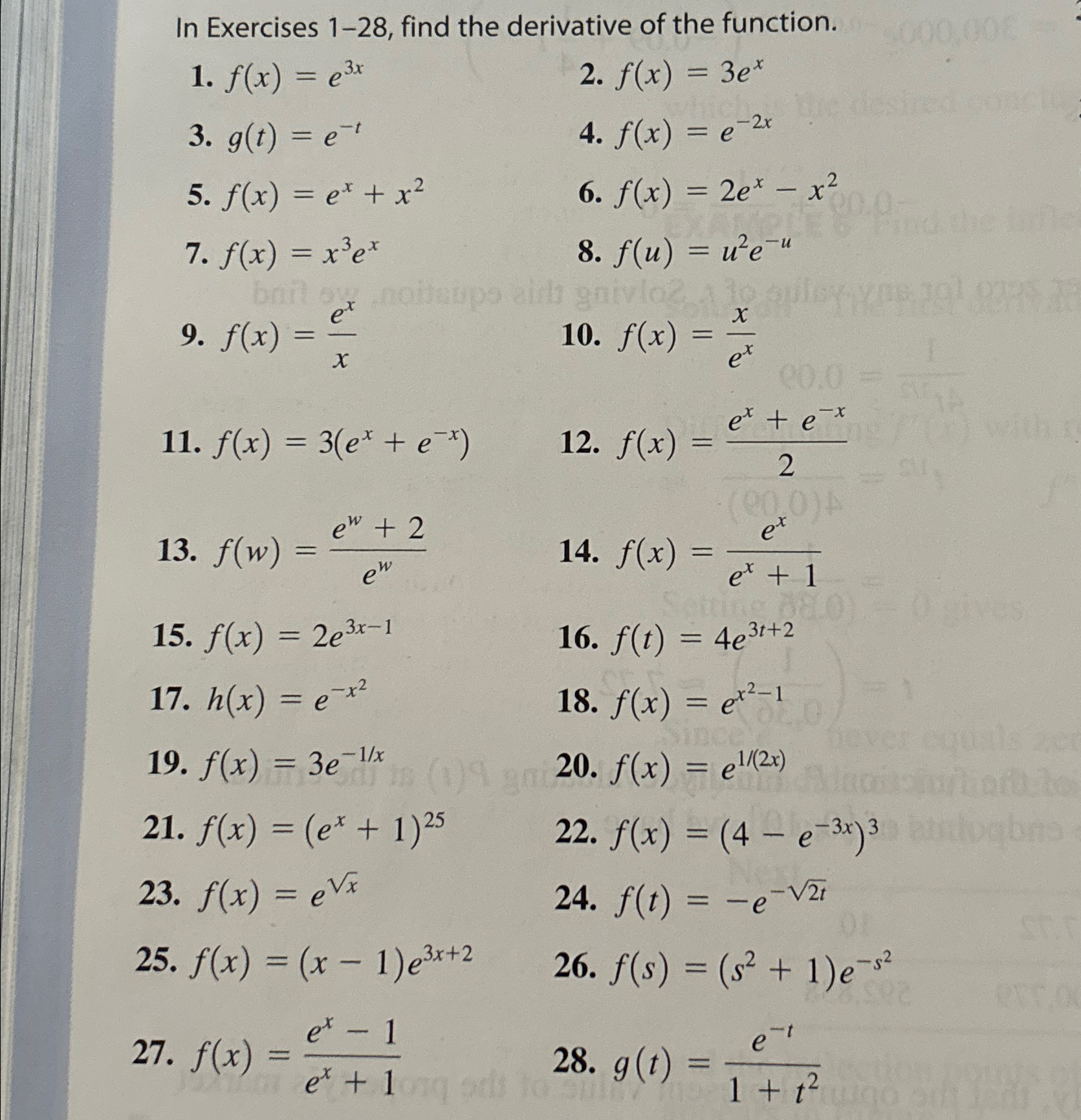 Solved In Exercises 1-28, ﻿find the derivative of the | Chegg.com