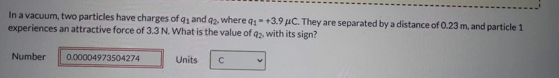 Solved In a vacuum, two particles have charges of q1 and q2, | Chegg.com