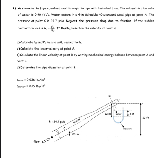 Solved URGENT As shown in the figure, water flows through | Chegg.com
