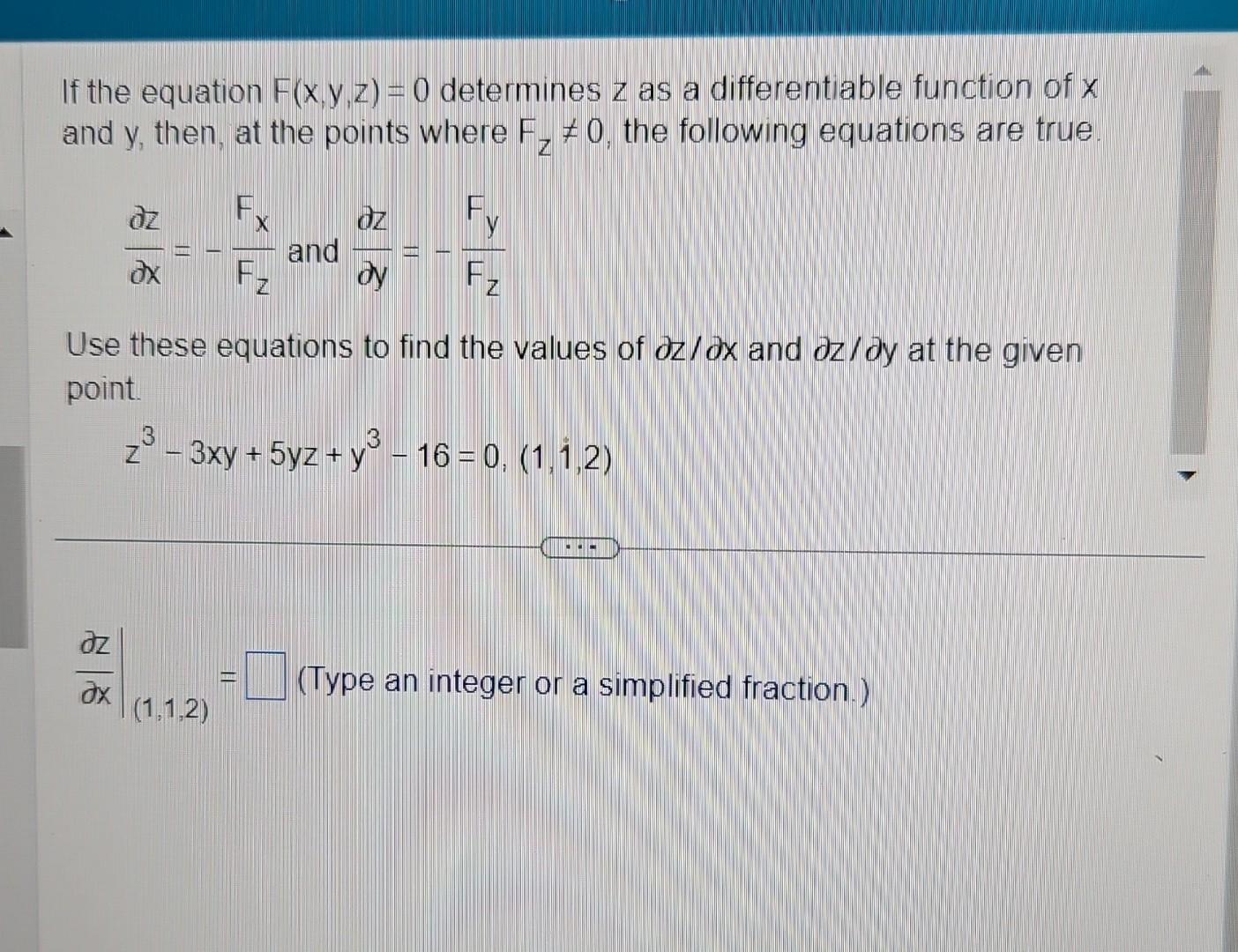 Solved If the equation F(x,y,z)=0 determines z as a | Chegg.com