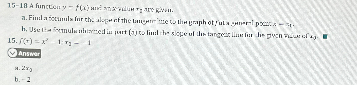 Solved 15-18 ﻿A function y=f(x) ﻿and an x-value x0 ﻿are | Chegg.com