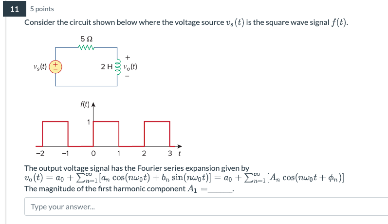 Solved Consider the circuit shown below where the voltage | Chegg.com