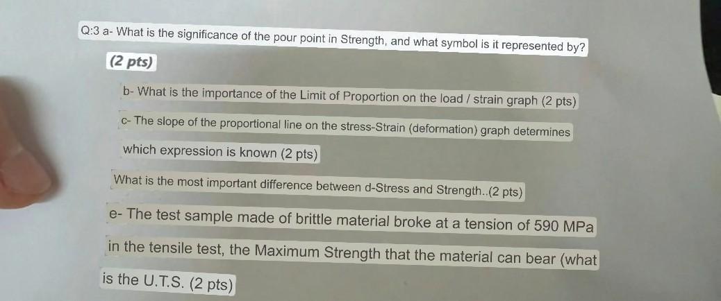 Solved Q:3 a- What is the significance of the pour point in | Chegg.com