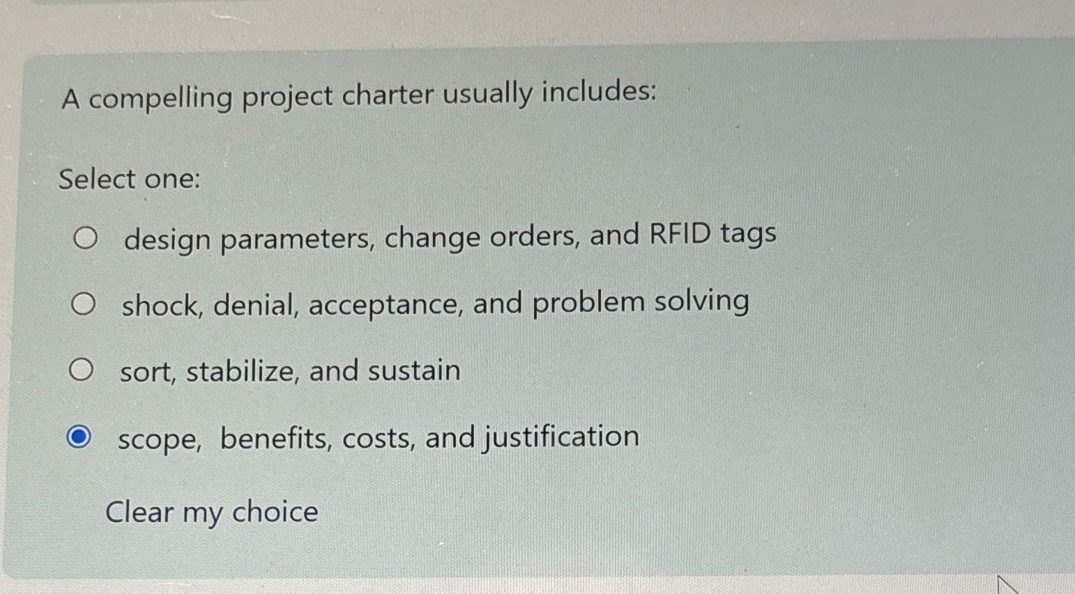 Solved A compelling project charter usually includes:Select | Chegg.com