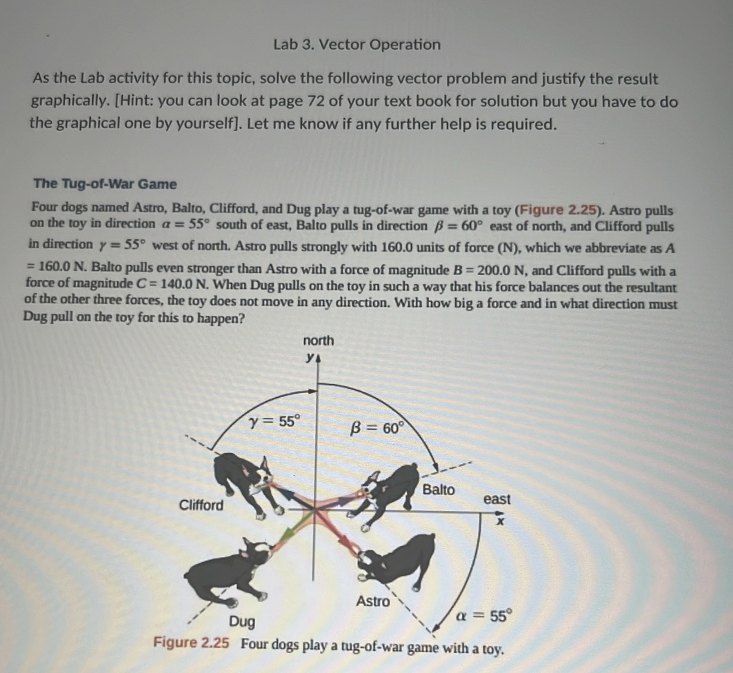 Solved Lab 3. ﻿Vector OperationAs the Lab activity for this | Chegg.com