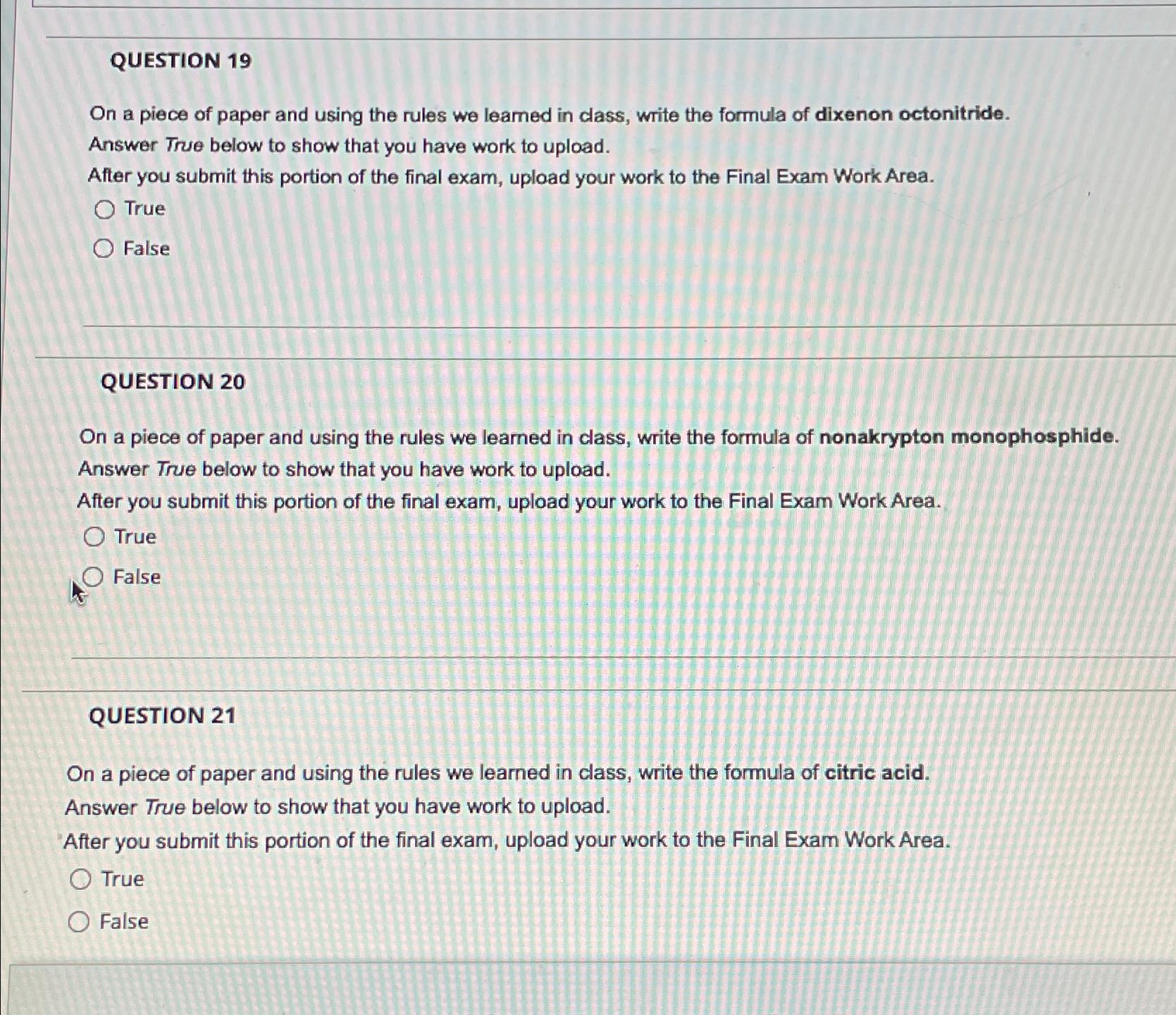 Solved QUESTION 19On a piece of paper and using the rules we | Chegg.com