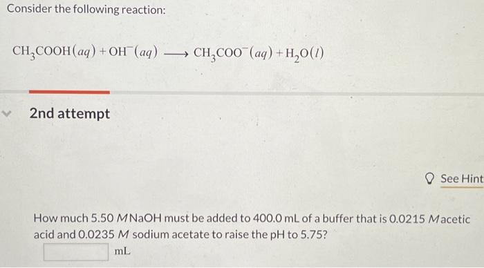 Solved Consider the following reaction: | Chegg.com