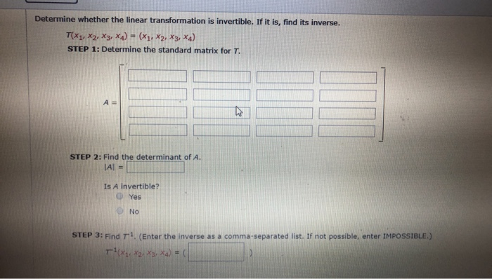 Solved Determine whether the linear transformation is | Chegg.com