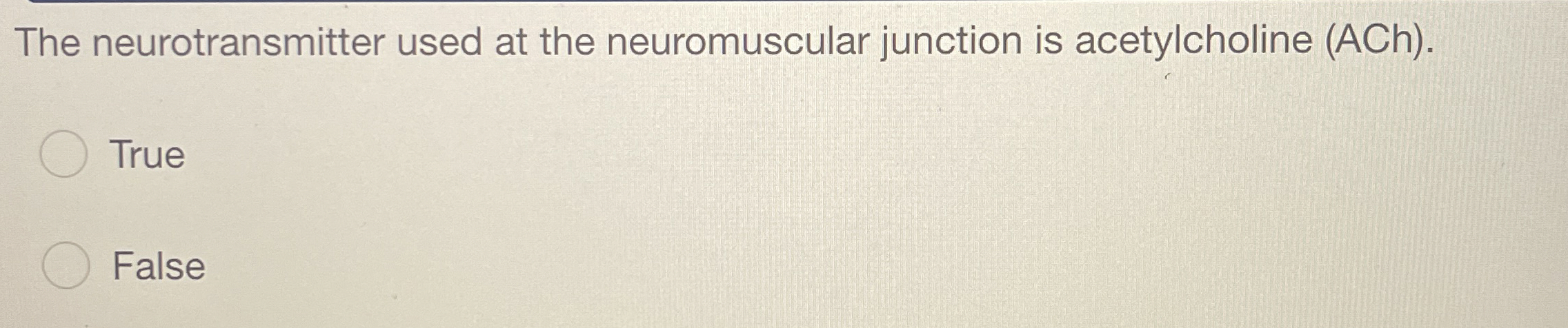 Solved The neurotransmitter used at the neuromuscular | Chegg.com