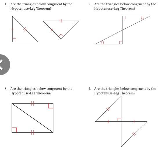 Solved 1. Are the triangles below congruent by the | Chegg.com