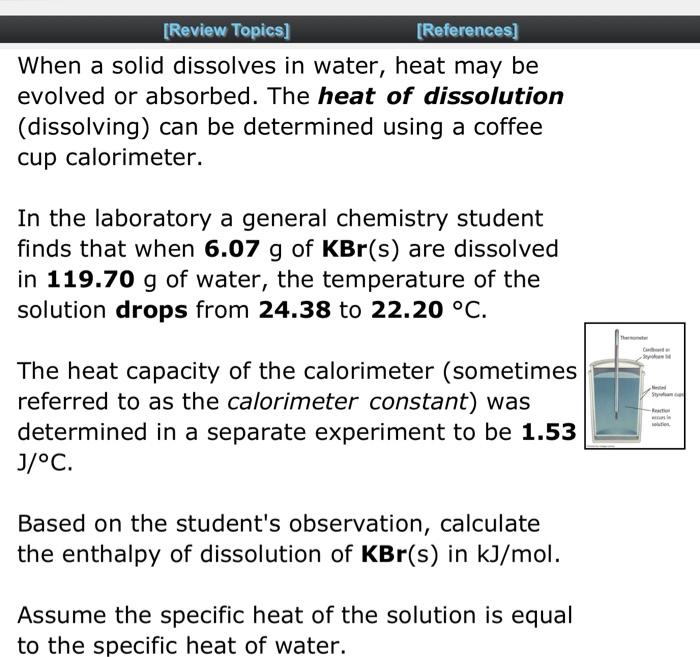 Solved When a solid dissolves in water, heat may be evolved | Chegg.com