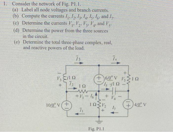 Solved 1. Consider the network of Fig. P1.1. (a) Label all | Chegg.com