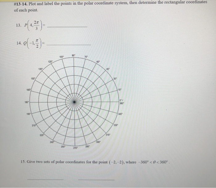 Solved #13-14. Plot and label the points in the polar | Chegg.com