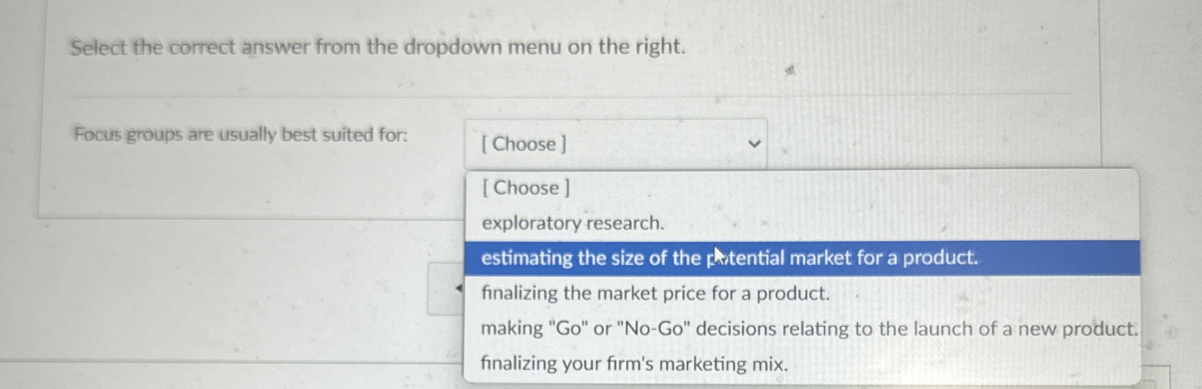 Solved Select the correct answer from the dropdown menu on | Chegg.com