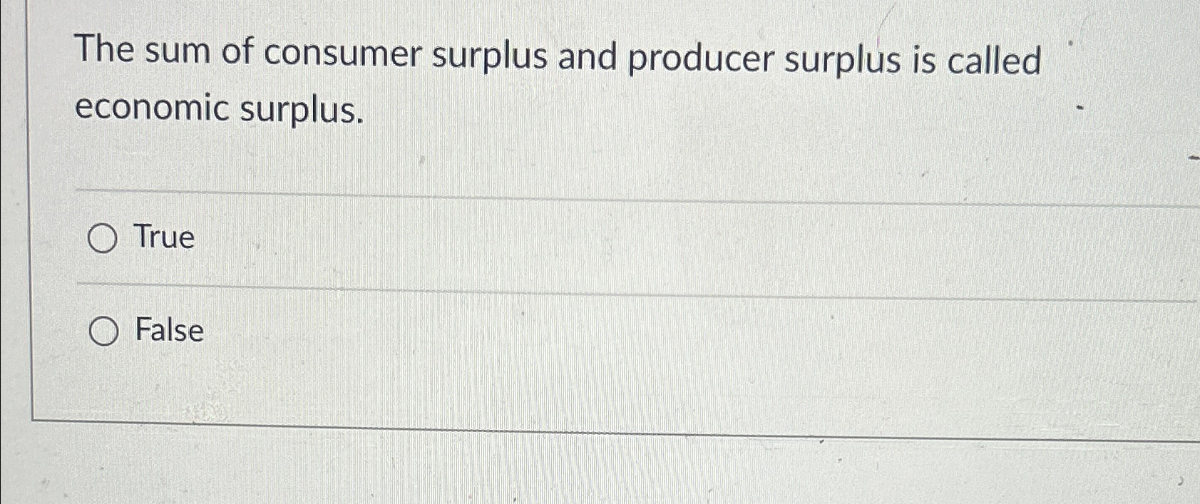 Solved The sum of consumer surplus and producer surplus is | Chegg.com
