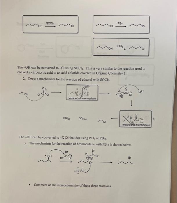 Solved Week 8 - Reactions of Alcohols, Amines, and Ethers | Chegg.com