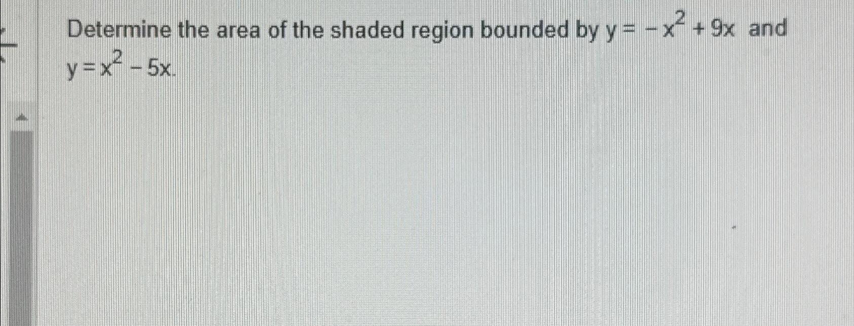 Solved Determine the area of the shaded region bounded by | Chegg.com