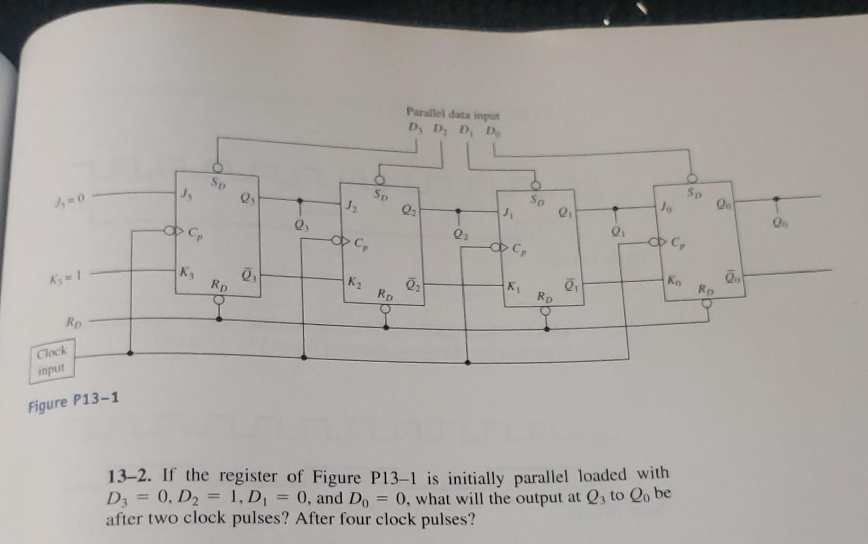 Solved 13-2. If the register of Figure P13-1 is initially | Chegg.com