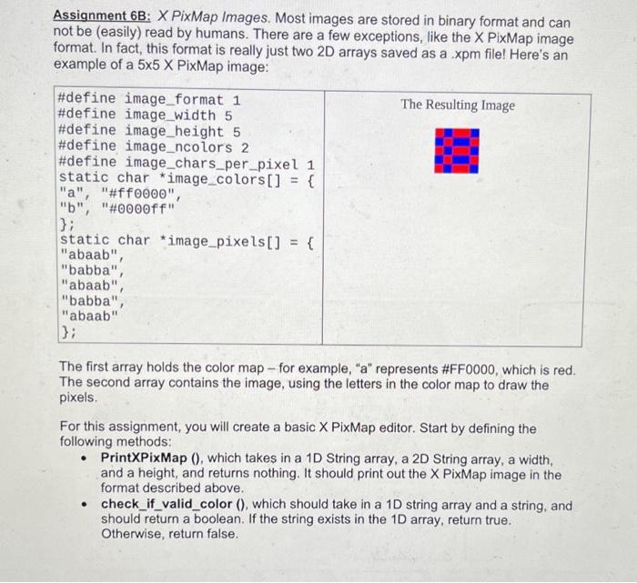 Solved Assignment 6B: X PixMap Images. Most images are | Chegg.com