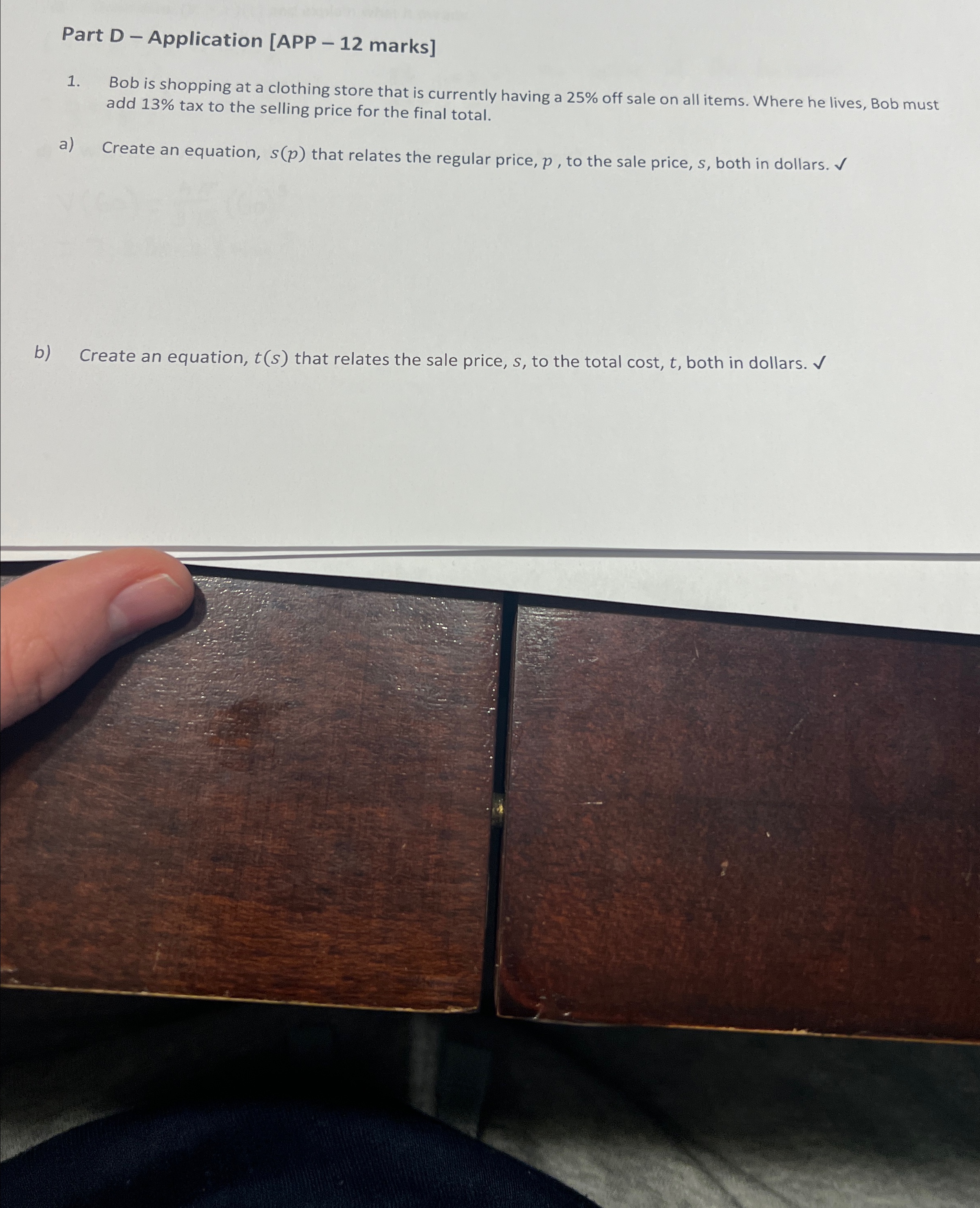 Solved Part D - ﻿Application [APP - 12 ﻿marks]Bob is | Chegg.com