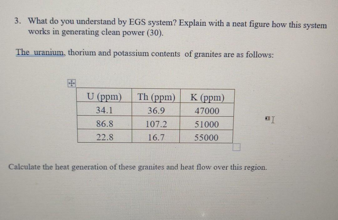 Solved 3. What do you understand by EGS system? Explain with | Chegg.com