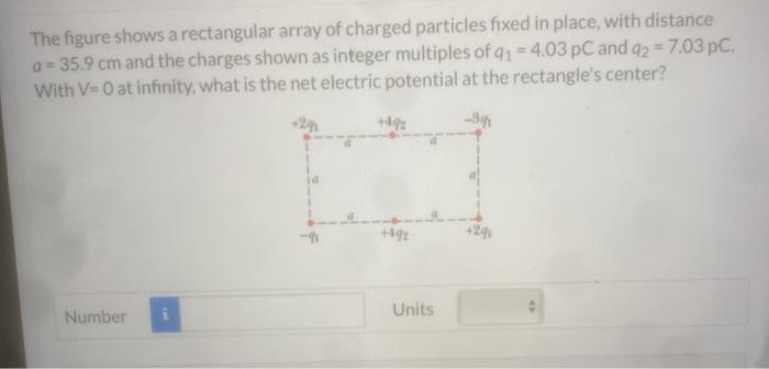Solved The figure shows a rectangular array of charged | Chegg.com