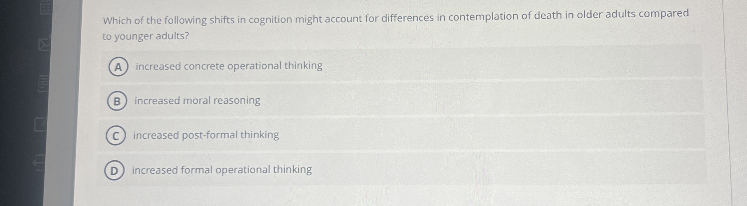 Solved Which of the following shifts in cognition might | Chegg.com