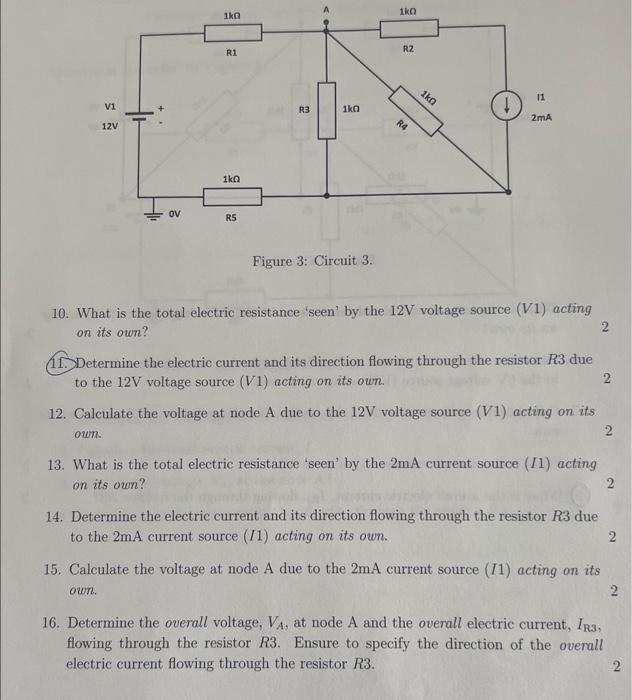 Solved Figure 3: Circuit 3. 10. What is the total electric | Chegg.com