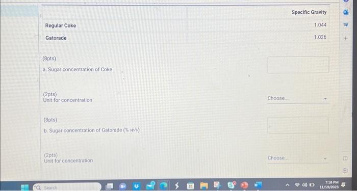 Solved Table view List view Volume and mass measurements | Chegg.com