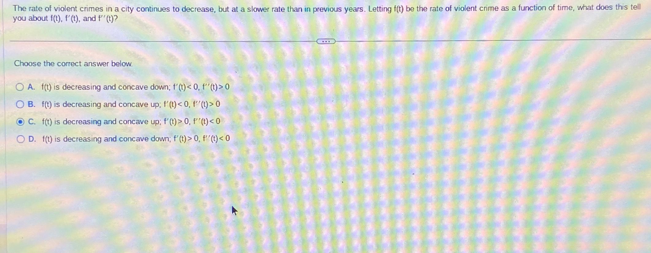 Solved The rate of violent crimes in a city continues to | Chegg.com