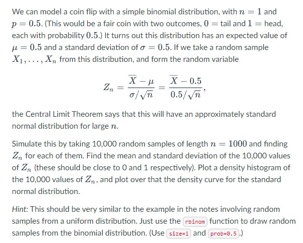 Solved Use R Studio to Solve.We can model a coin flip with a | Chegg.com