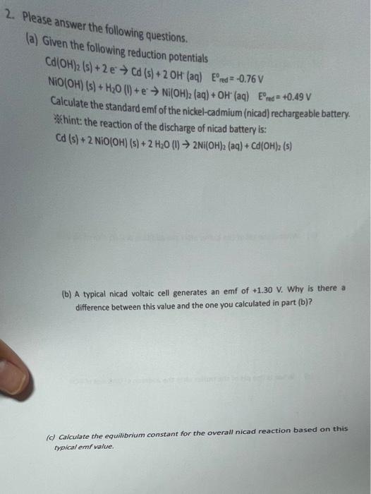Solved Please answer the following questions. (a) Given the | Chegg.com