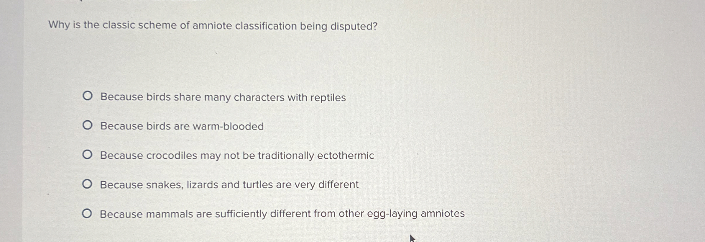 High Quality SOLUTION Why is the classic scheme of amniote classification | Chegg.com