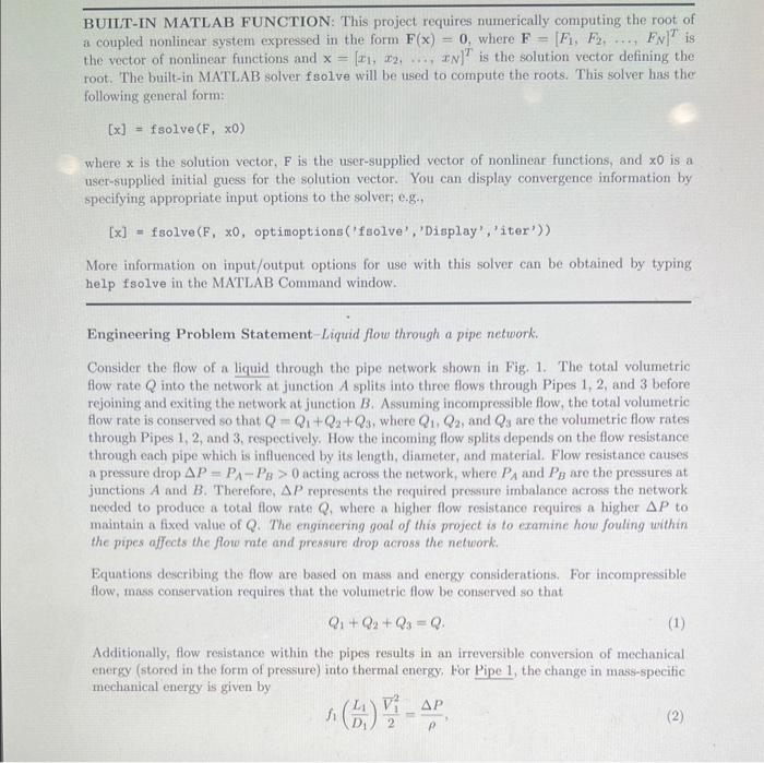 Solved BUIIT-IN MATLAB FUNCTION: This project requires | Chegg.com
