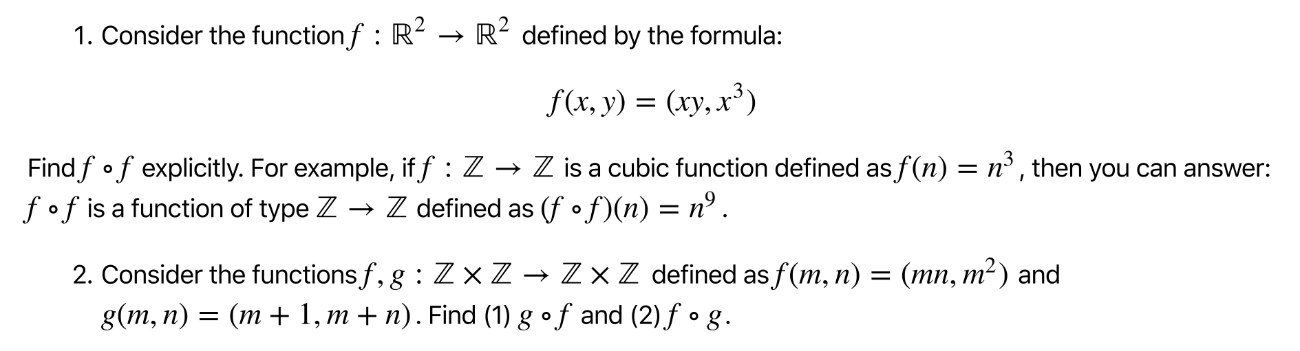 Solved Consider the function f:R2→R2 ﻿defined by the | Chegg.com