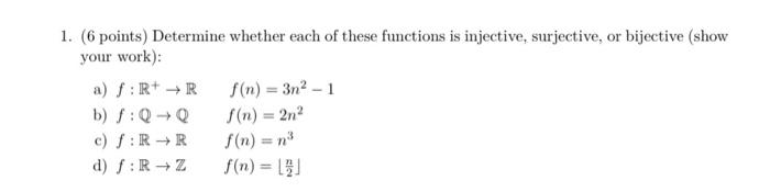 Solved 1 6 Points Determine Whether Each Of These 