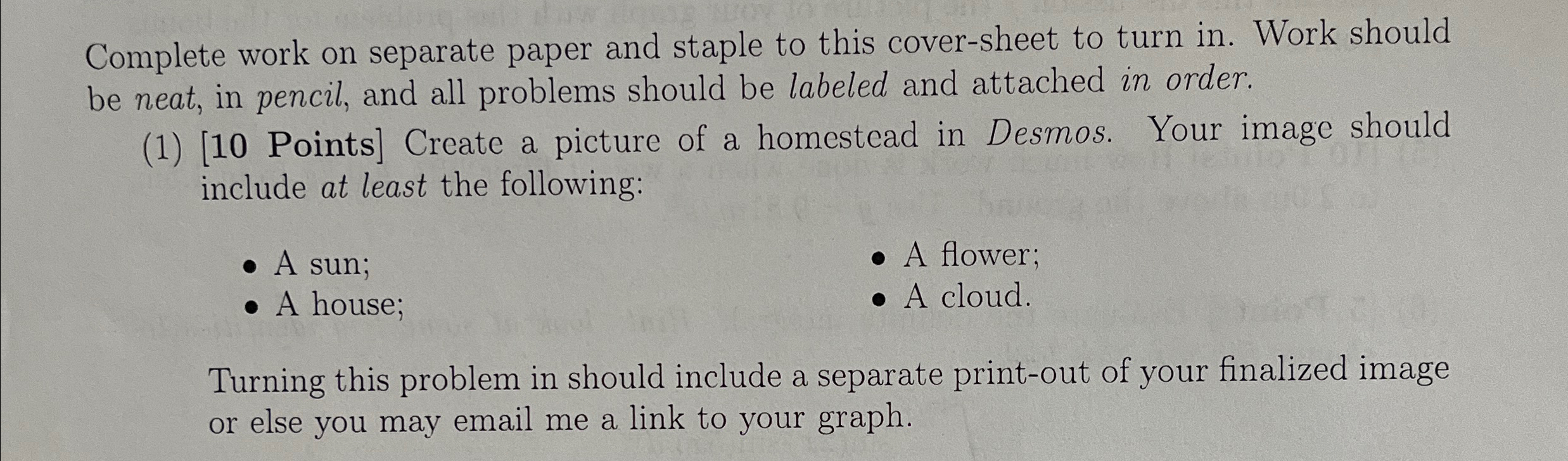 Complete work on separate paper and staple to this | Chegg.com