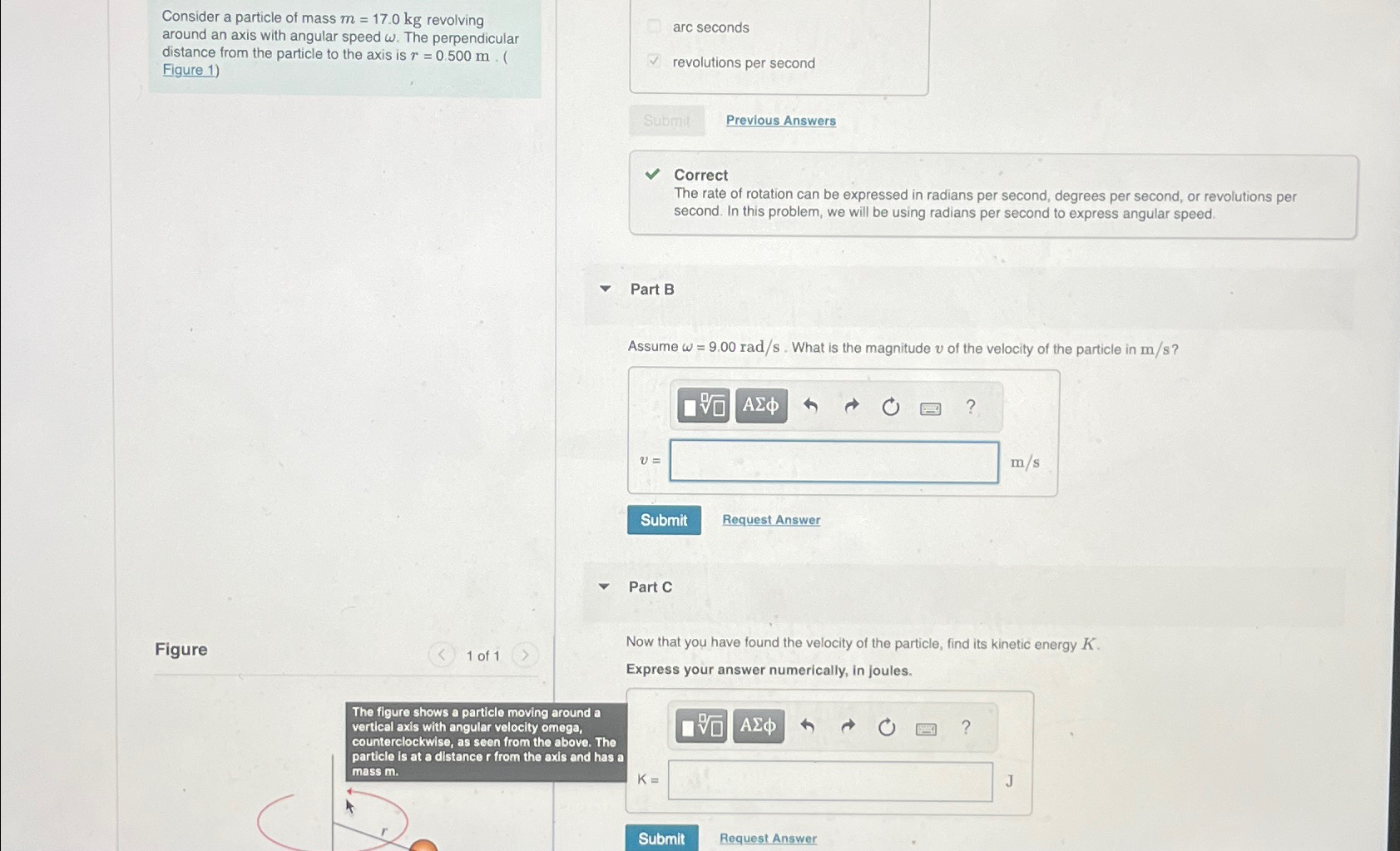 Solved Consider a particle of mass m=17.0kg ﻿revolving | Chegg.com