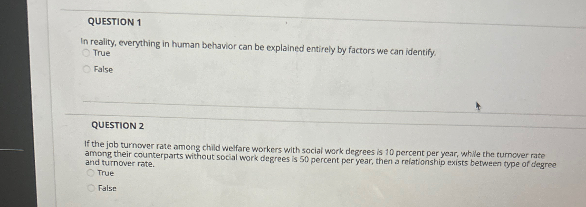 Solved QUESTION 1In reality, everything in human behavior | Chegg.com