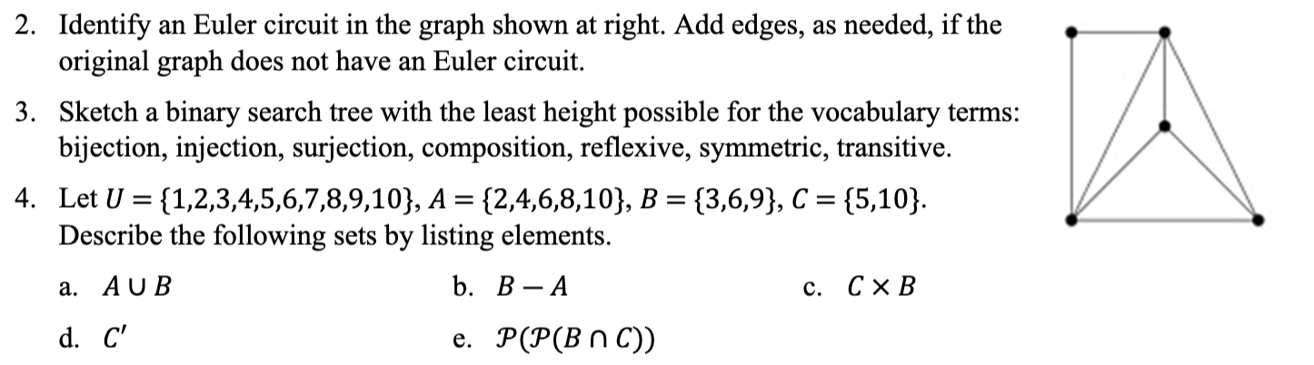 Solved Identify an Euler circuit in the graph shown at | Chegg.com