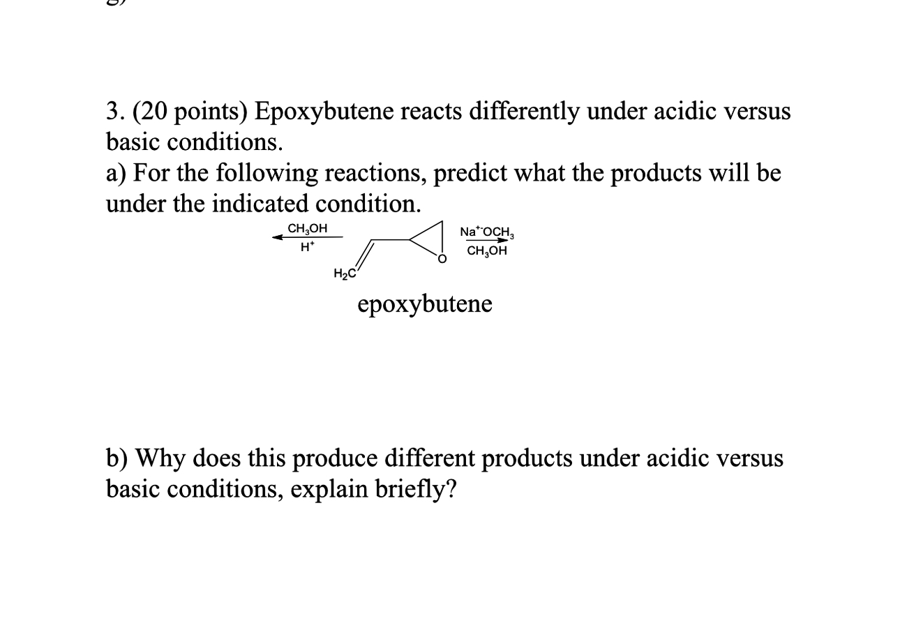 Solved Epoxybutene reacts differently under acidic versus | Chegg.com
