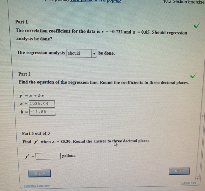 Solved 10 2 Section Exercise Part 1 The Correlation
