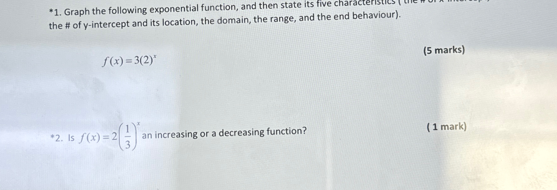 Solved Graph the following exponential function, and then | Chegg.com